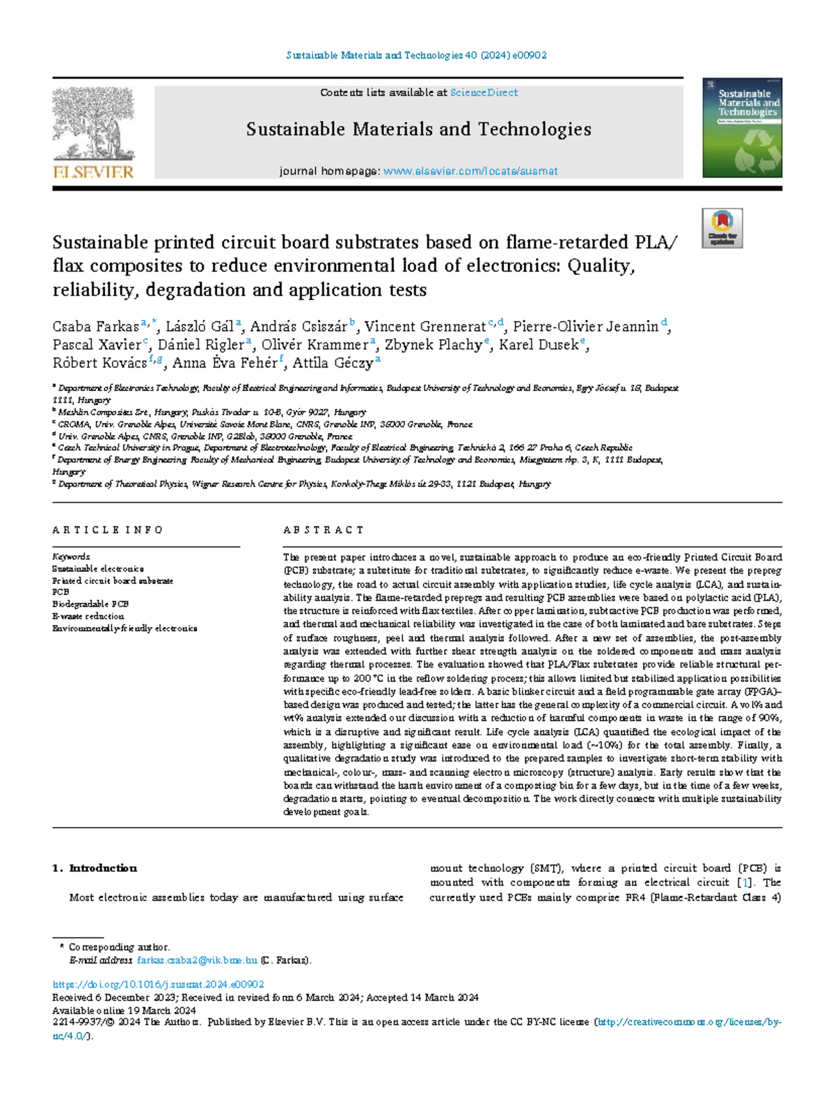 Sustainable PCB Substrates from Flax Composites: Quality & Reliability ...
