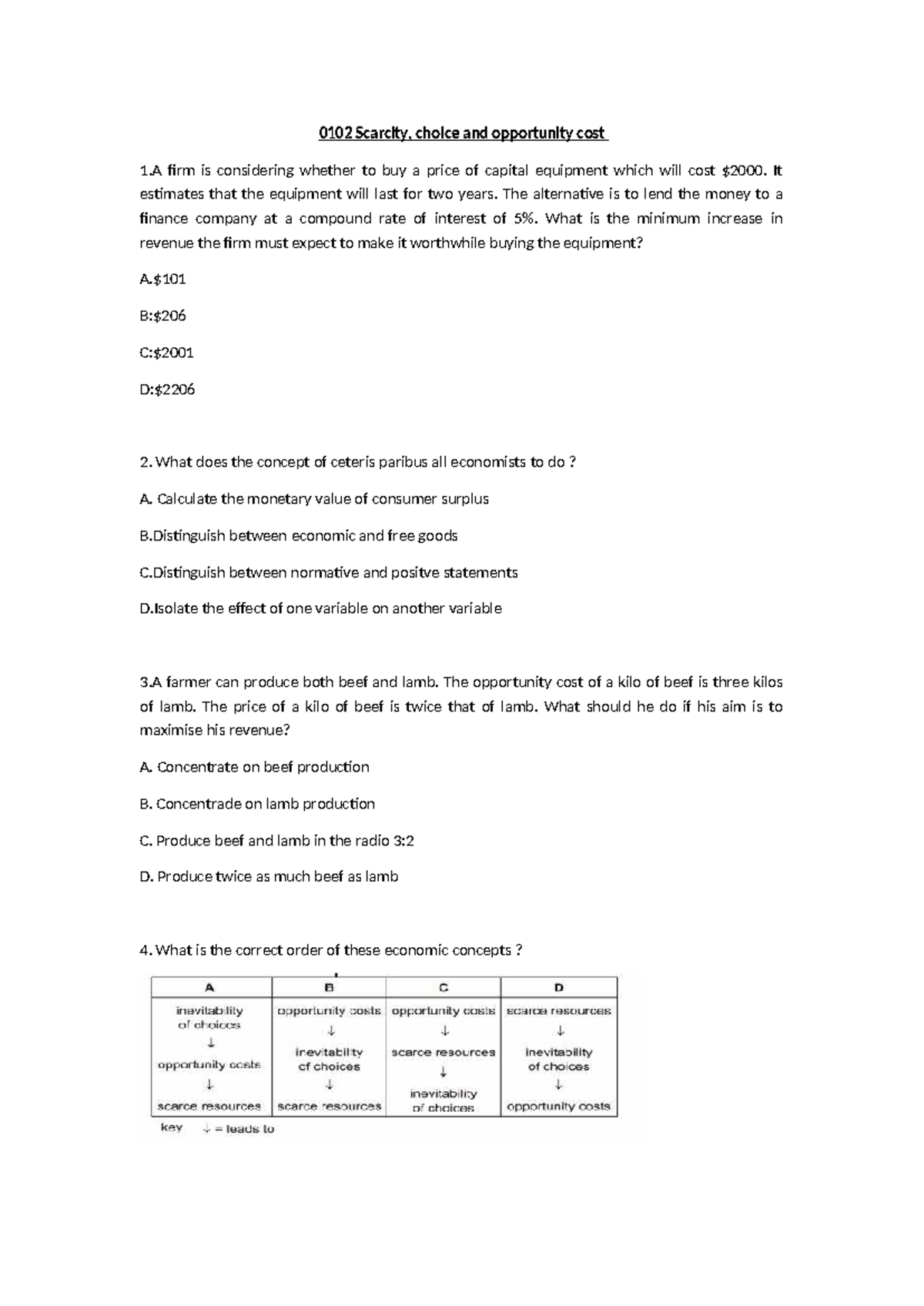 0102 Scarcity, Choice, and Opportunity Cost: Key Concepts Explained ...