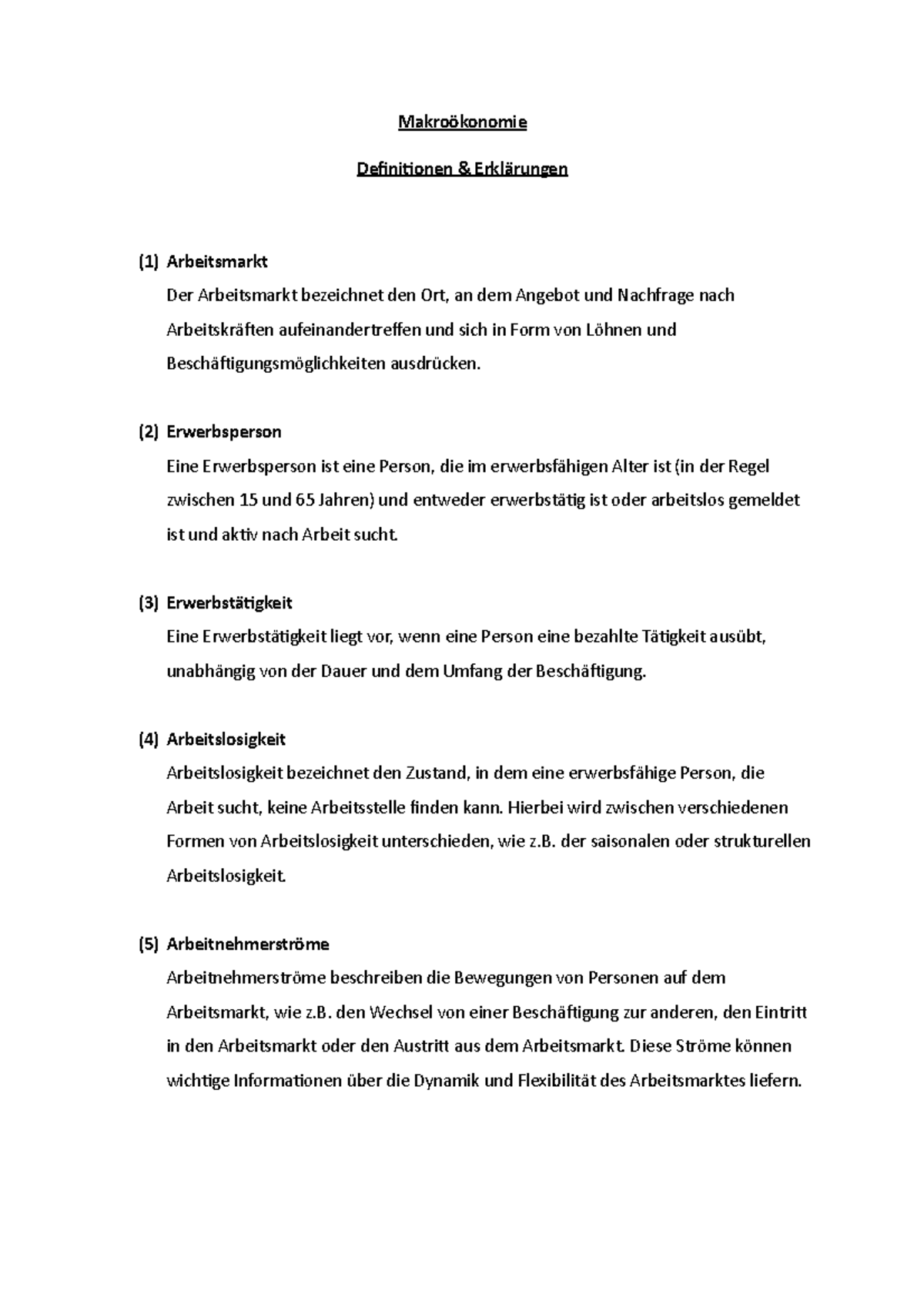 Makroökonomie: Wichtige Definitionen & Erklärungen für Studienzwecke ...