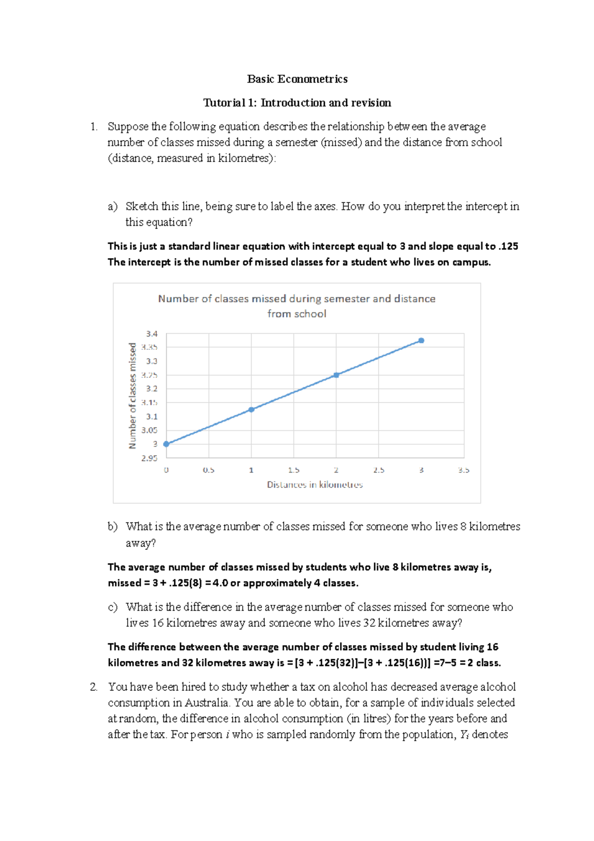 Basic Econometrics Tutorial 1 Solutions - Basic Econometrics Tutorial 1 ...