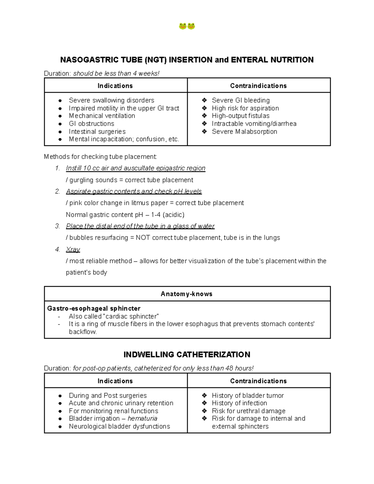 Week 1 RLE notes lau - 🐸🐸 NASOGASTRIC TUBE (NGT) INSERTION and ENTERAL ...