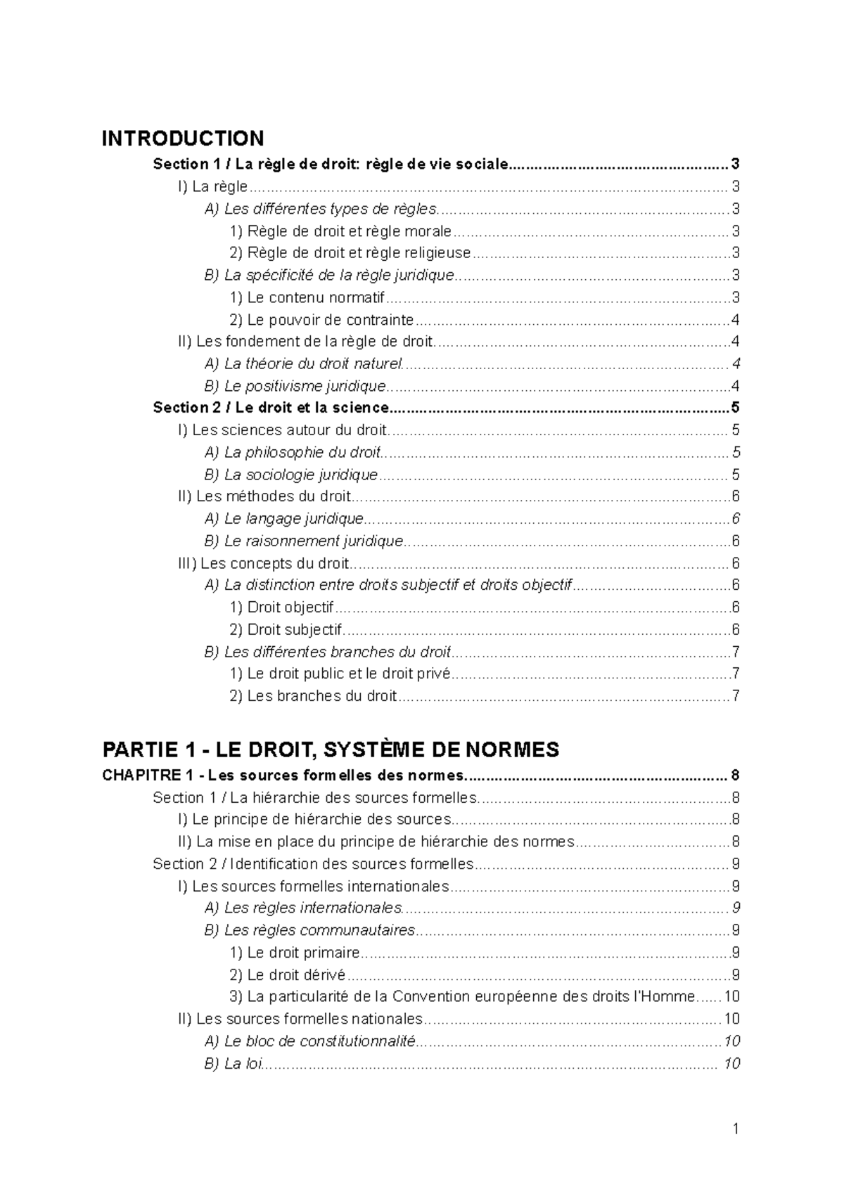 Introduction Générale au Droit - Cours de Droit 101 - Studocu