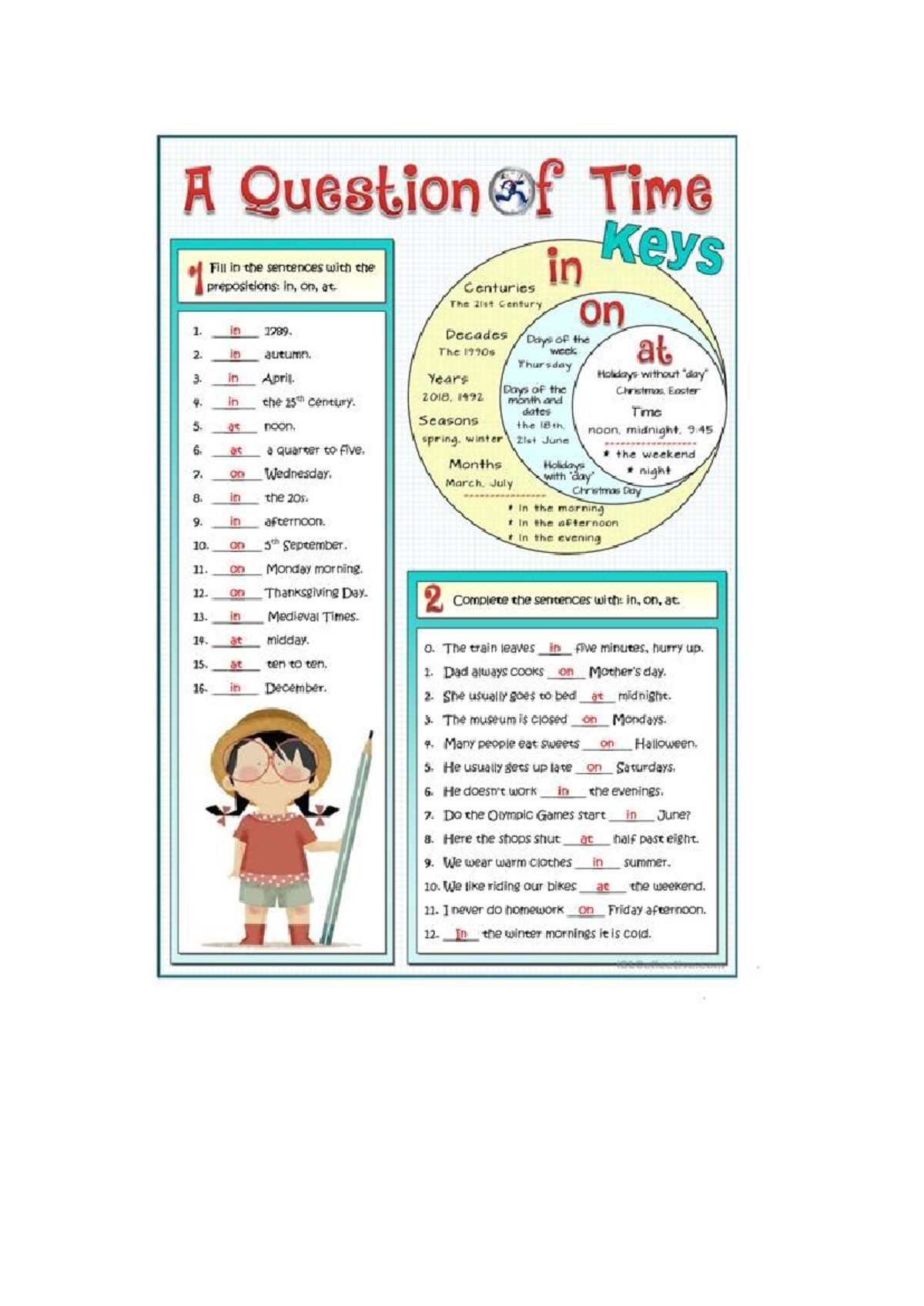 Ingles: Prepositions of Time - Fill in the Blanks Exercise - Studocu