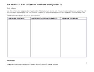 A1 hackensack case comparison worksheet - Innovative Solutions in ...