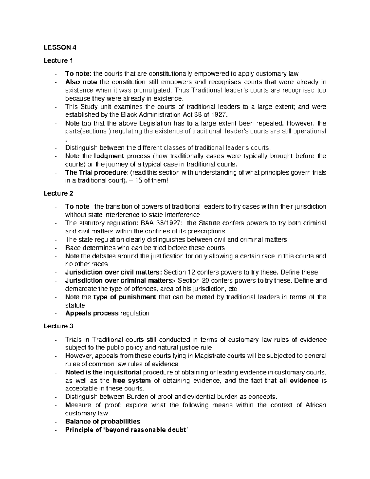 Lesson 4 - Lecture notes about exams and study unit 4 - LESSON 4 ...