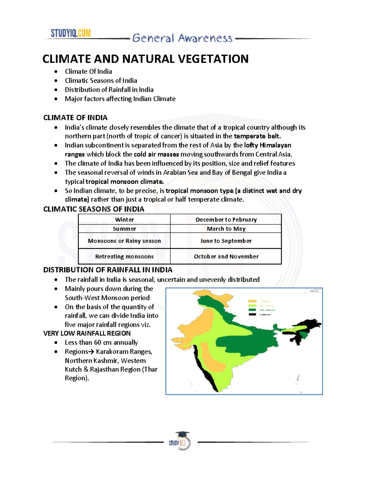 L6-Crux-Climate and Natural Vegetation of India: An Overview - Studocu