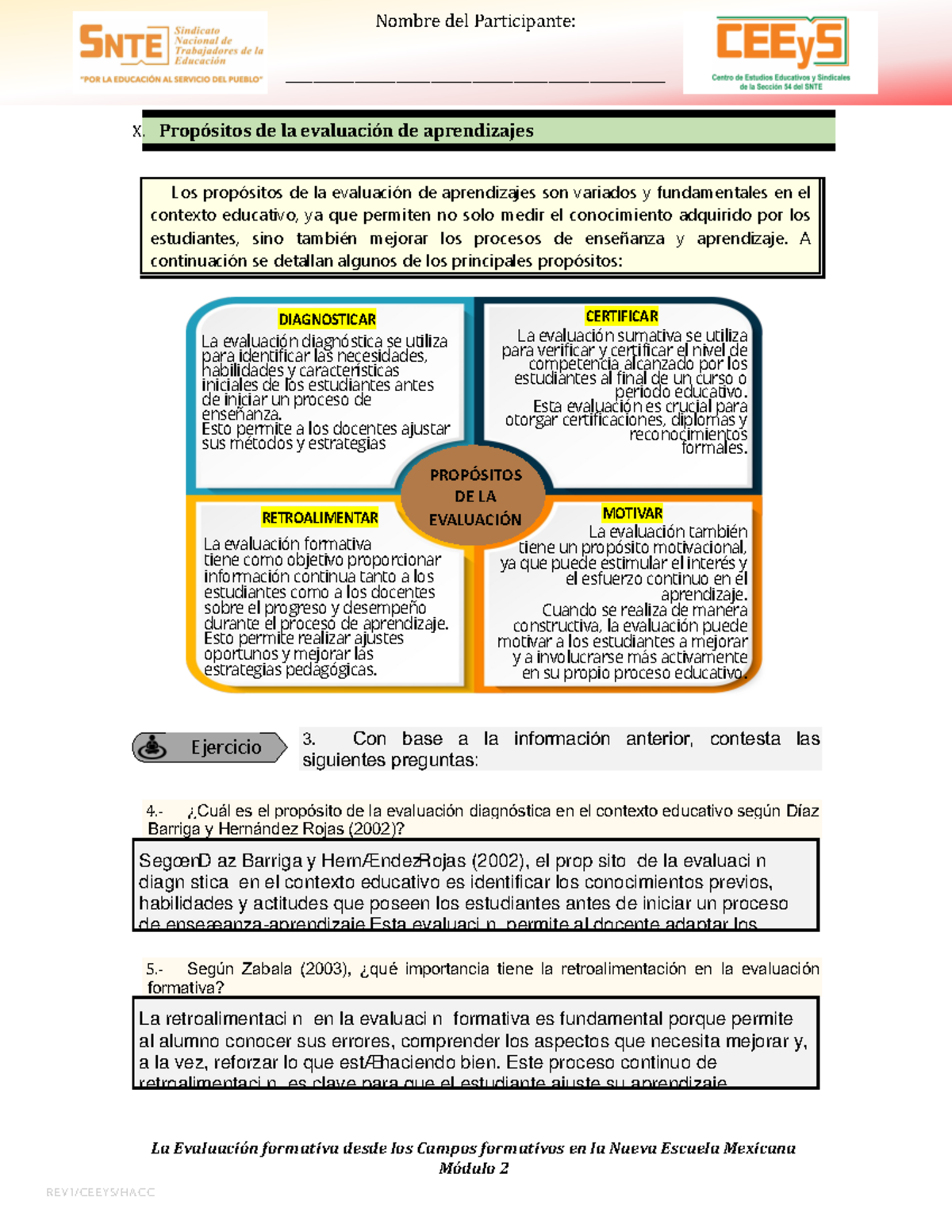 Módulo 2 - Ficha 10: Propósitos de la Evaluación de Aprendizajes - Studocu