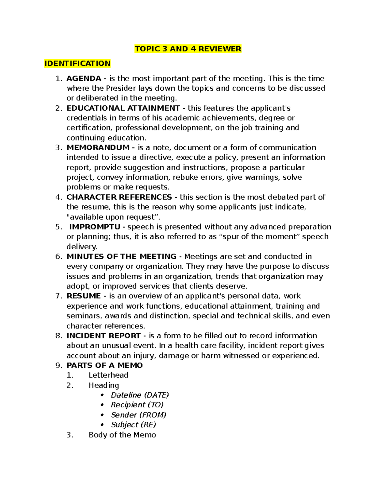 Topic 3&4 Reviewer - communication purposive - TOPIC 3 AND 4 REVIEWER ...