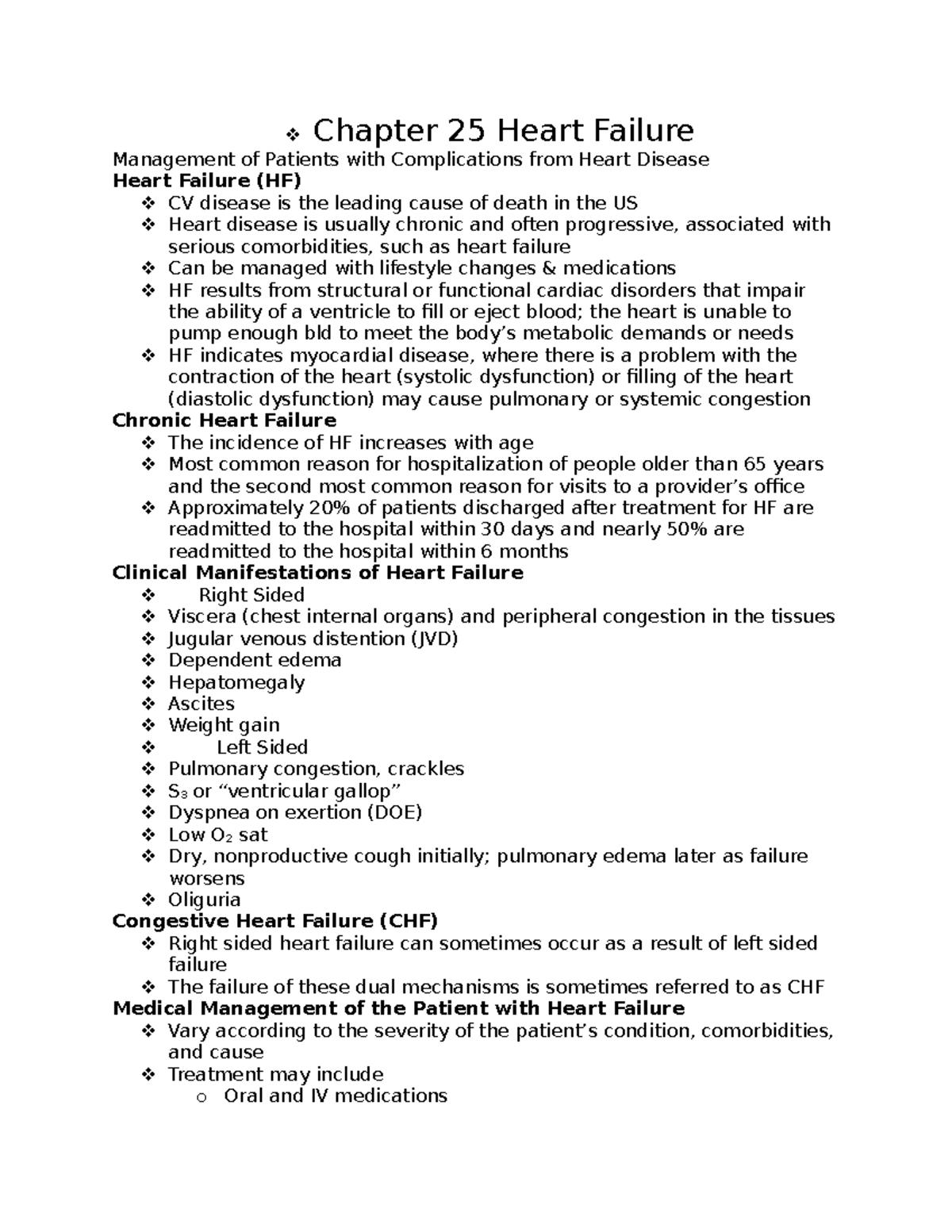 Chapter 25: Understanding Heart Failure and Its Management - Studocu