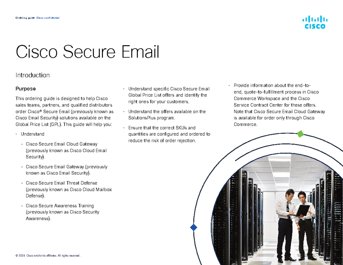 Cisco Secure Email Ordering Guide - Updated for 2024 - Studocu