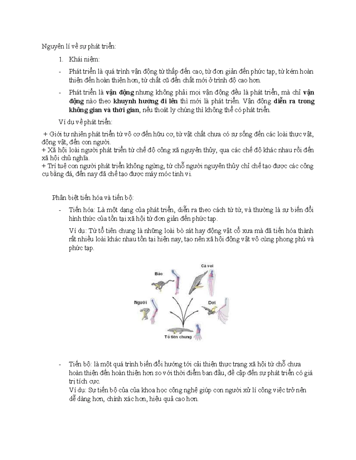 Nguyên lí về sự phát triển - Nguyên lí về sự phát triển: Khái niệm ...