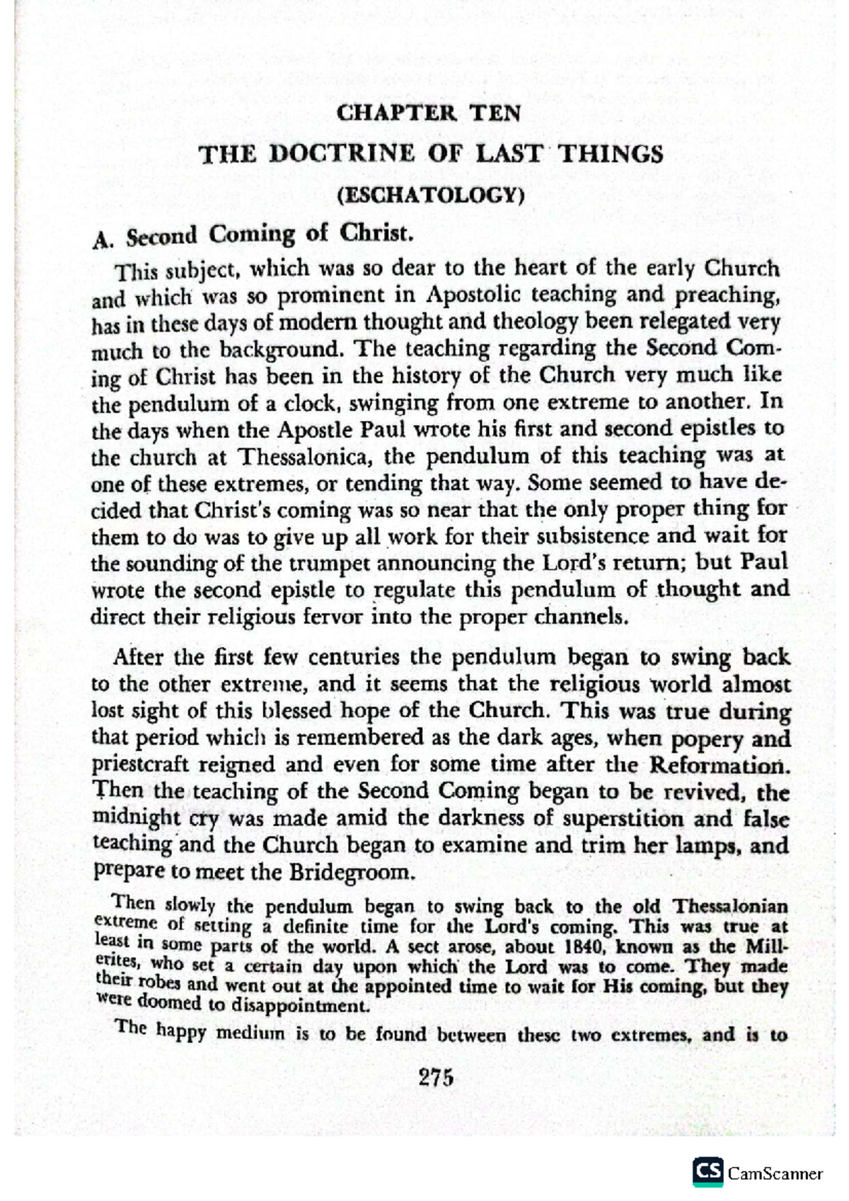 CHAPTER 10: THE DOCTRINE OF LAST THINGS (ESCHATOLOGY) - Second Coming ...