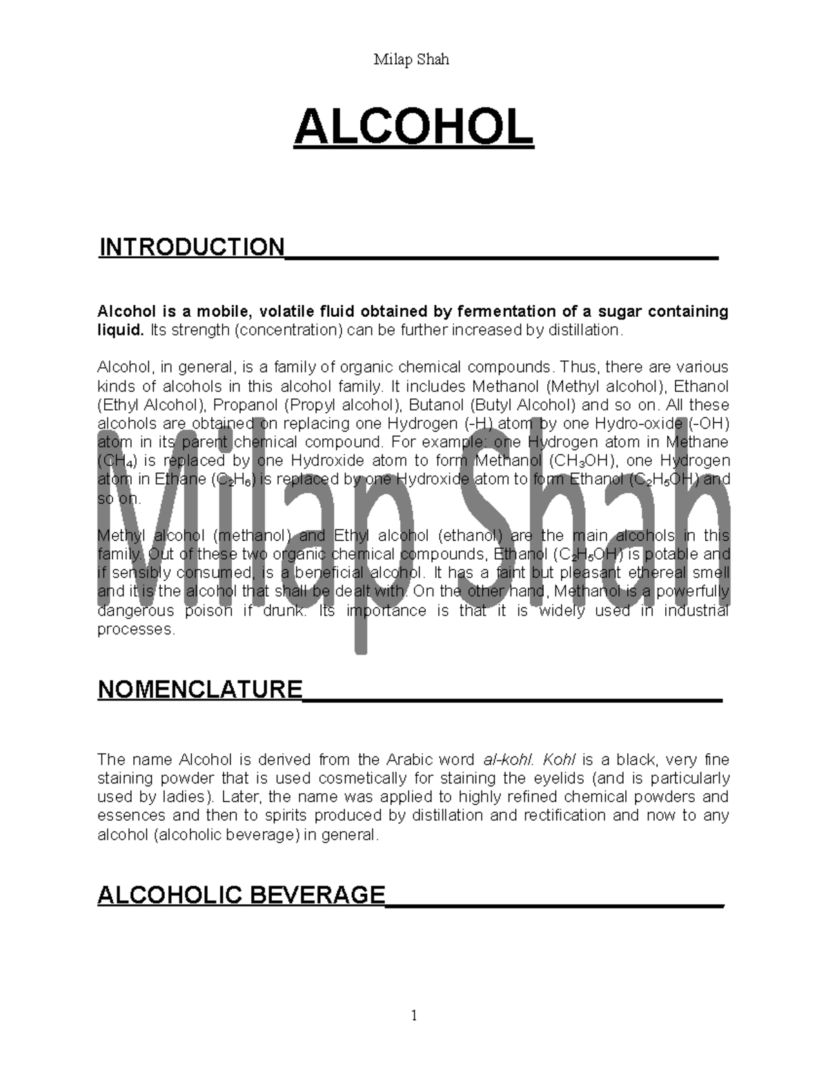 Chap 01. Alcoholic beverages and distillation process - ALCOHOL - Studocu