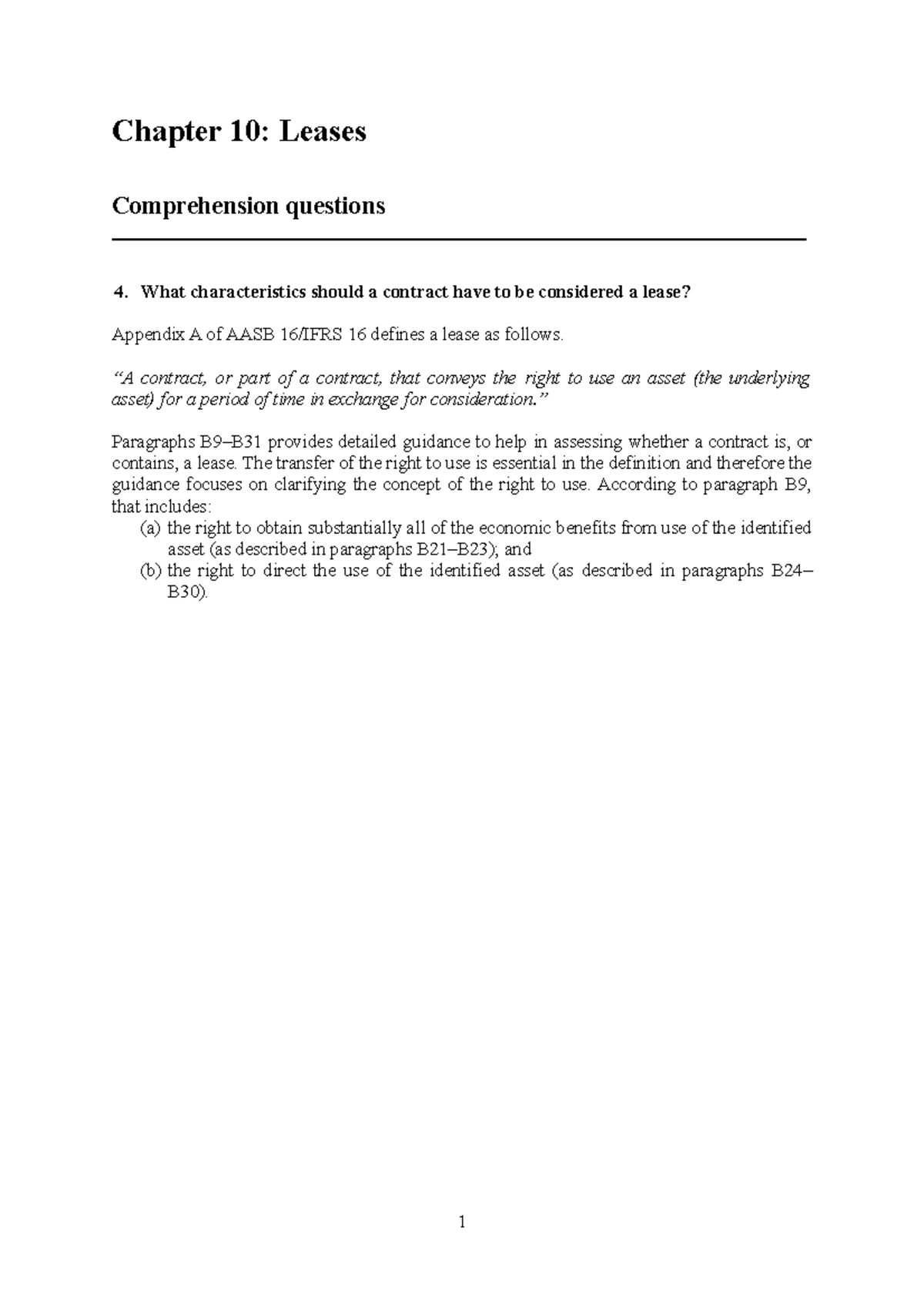 Leases Tutorial solutions - Chapter 10: Leases Comprehension questions ...