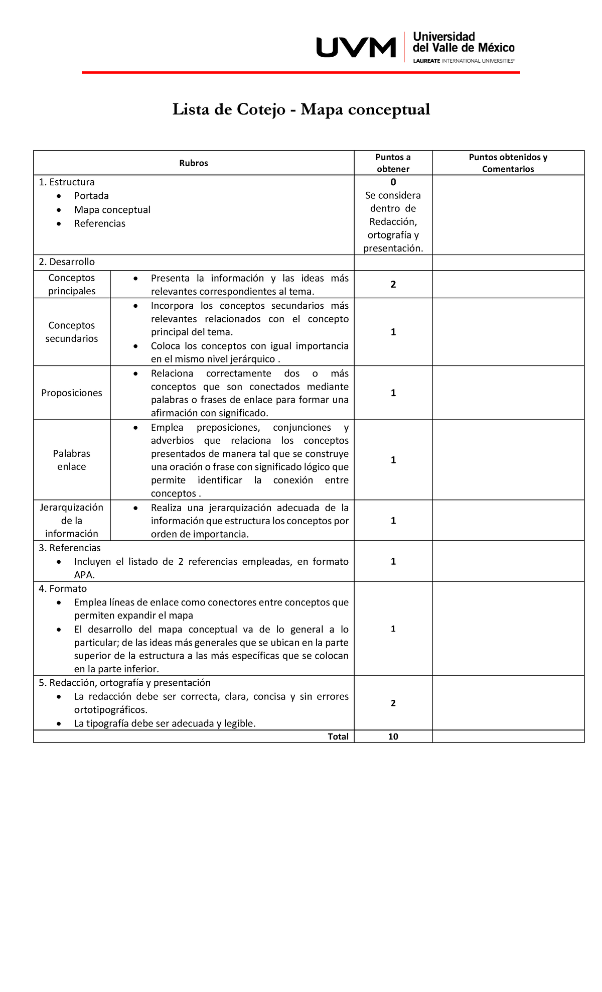 U1 LC Mapa Conceptual: Criterios y Estructura para Evaluación - Studocu