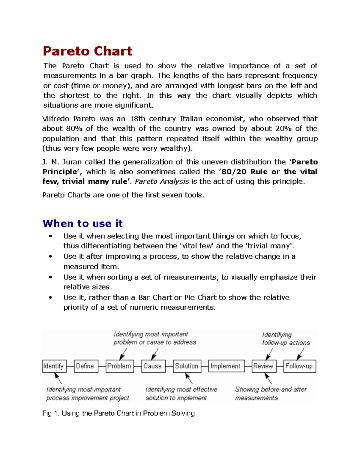 Pareto Chart Overview - CBMEC - Studocu