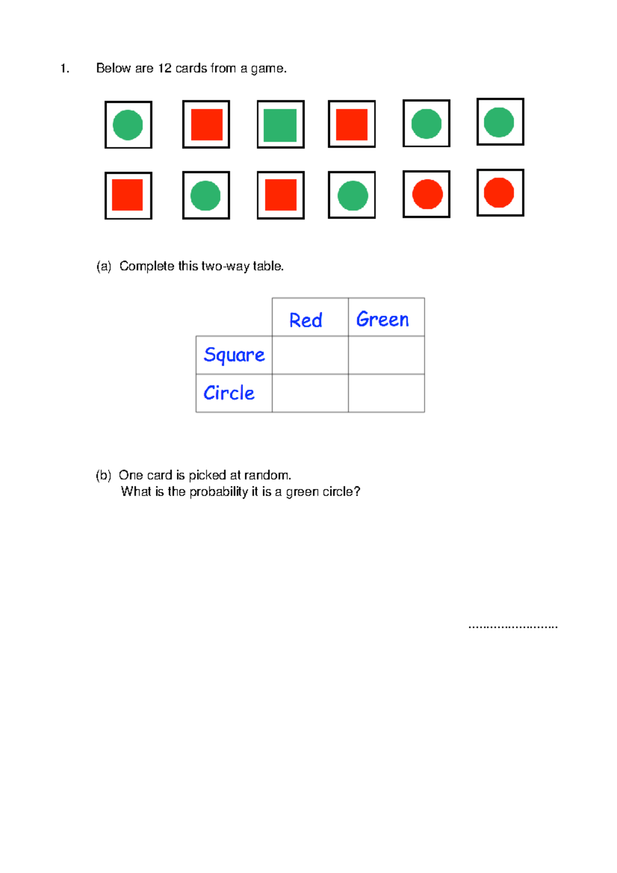 WKst Two-way Tables - Worksheet for Probability and Data Analysis - Studocu