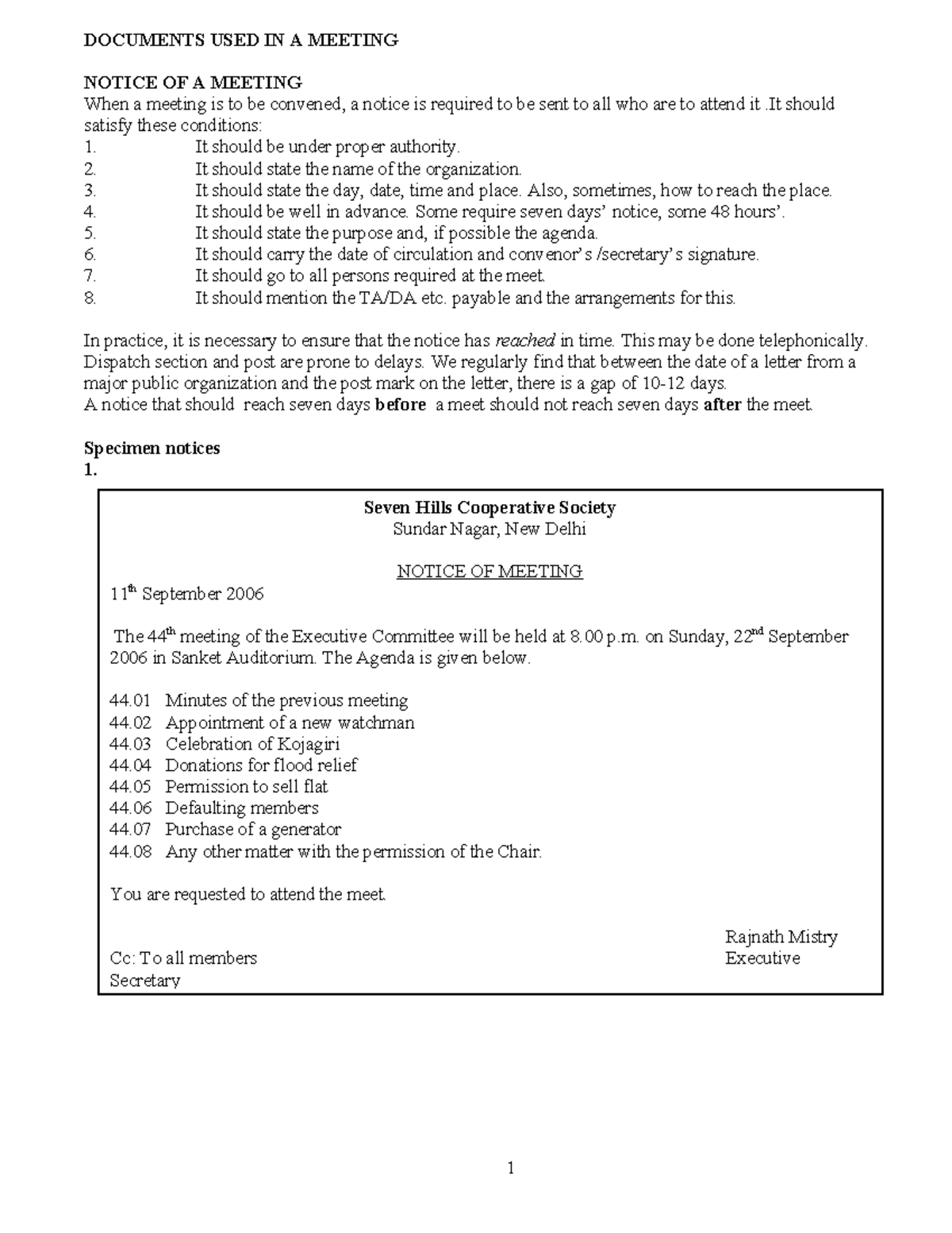 Meeting Documents: Guidelines for Effective Communication - Studocu