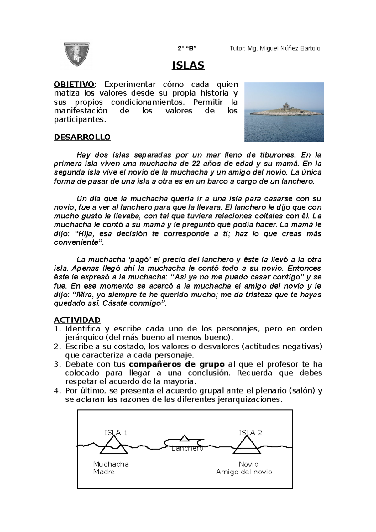 Tutoría 2 Islas: Dinámica de Valores y Toma de Decisiones - Studocu