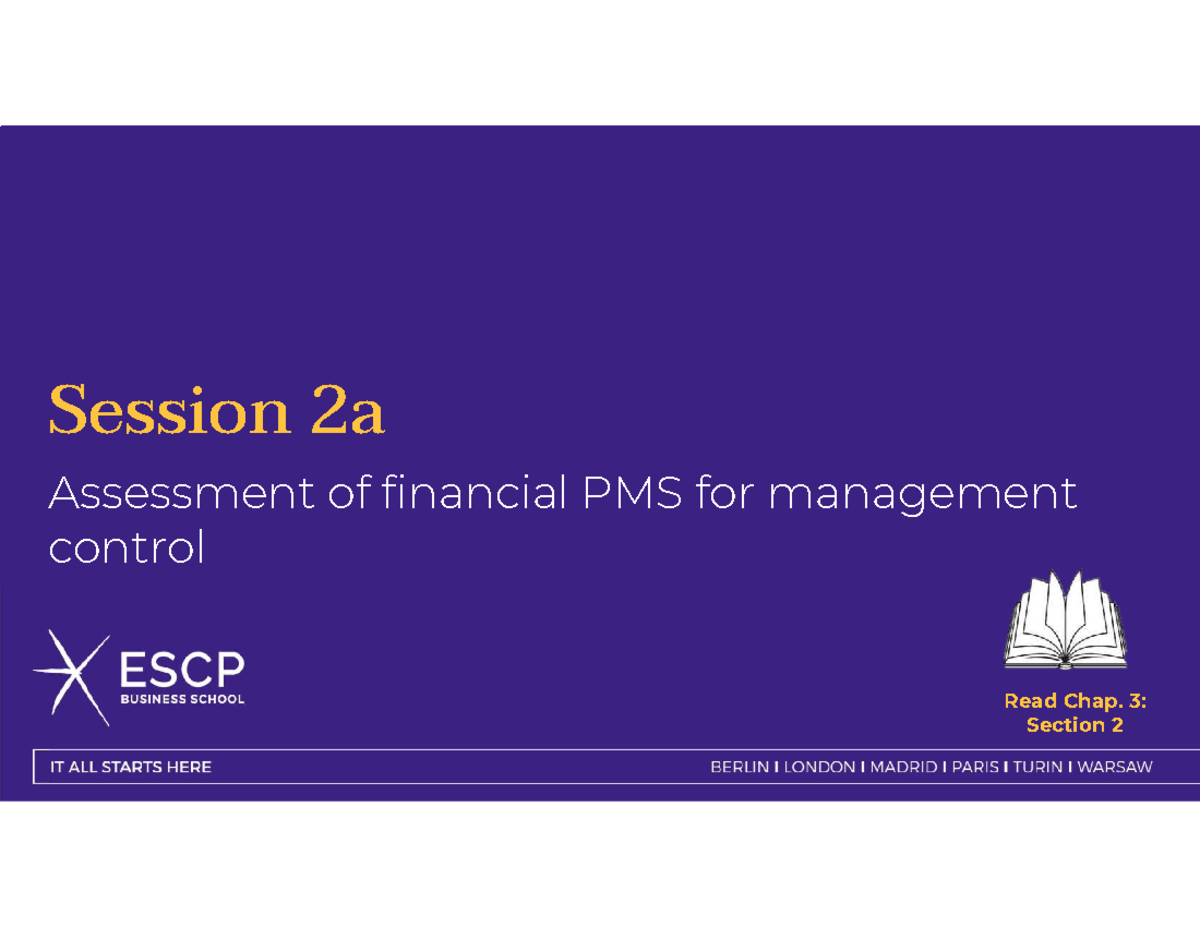 Session 2 - Management Control Midterm Exam Slides - Studocu