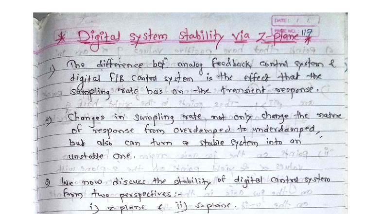 Digital Control System Stability Analysis (Course Code: DCS 101) - Studocu