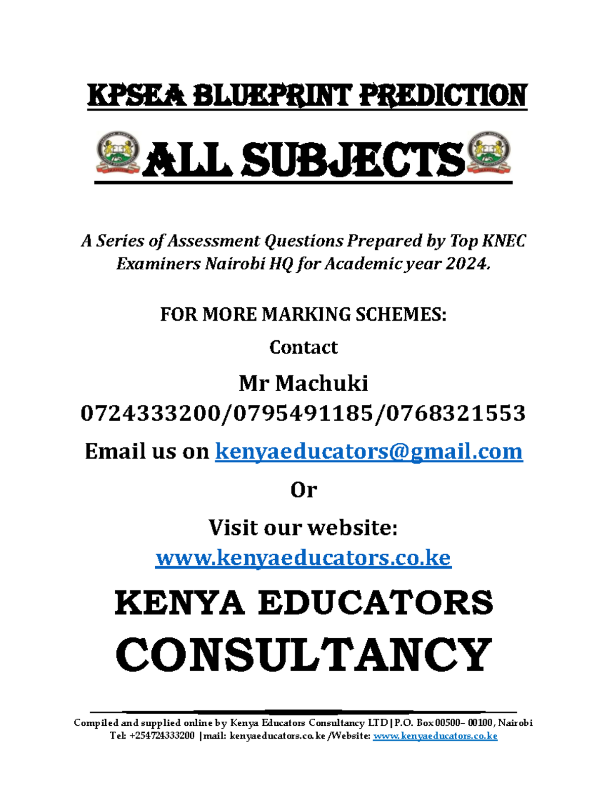 KPSEA 2024 BLUEPRINT PREDICTION - A Comprehensive Guide - Studocu