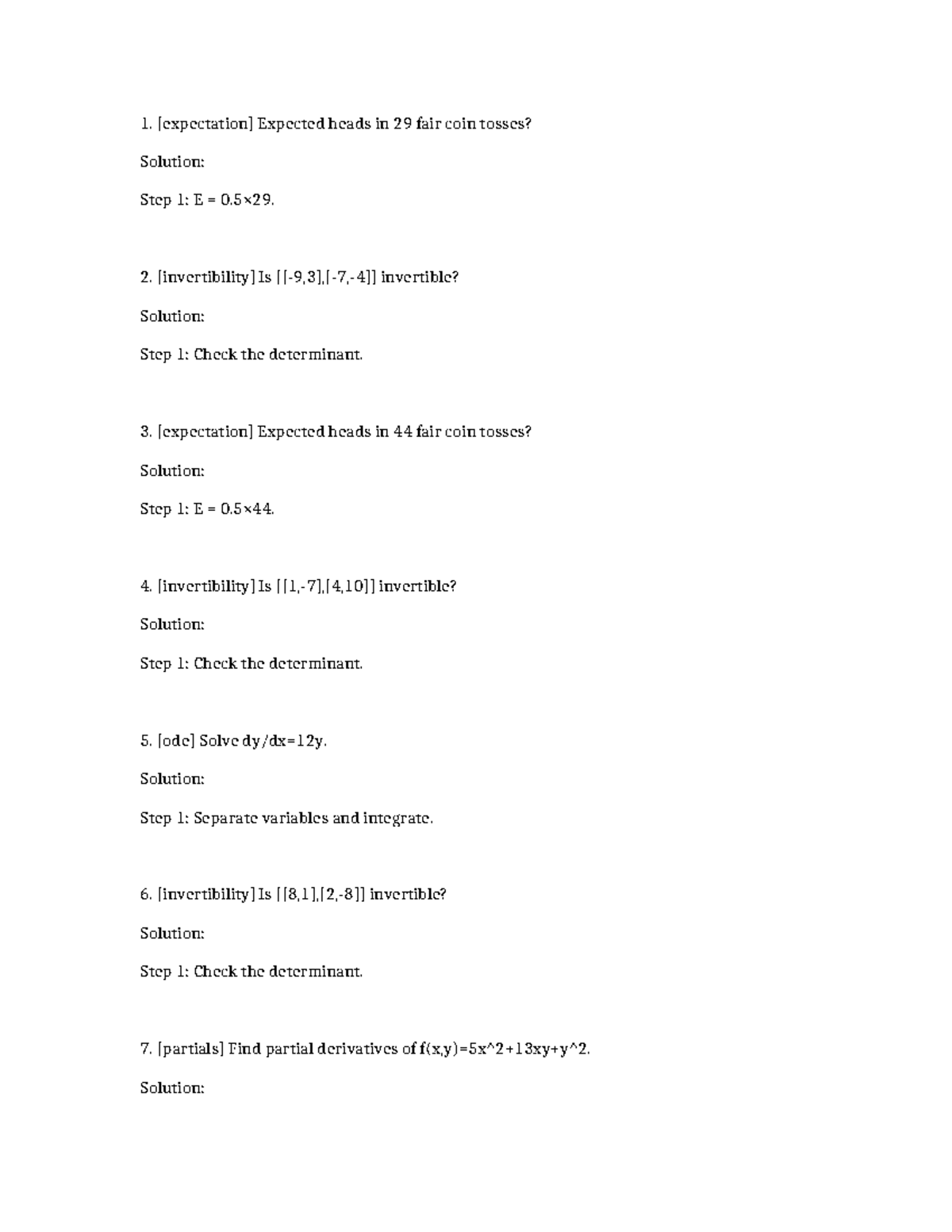 Math 4547 ODE Solutions: Coin Tosses & Invertibility Problems - Studocu