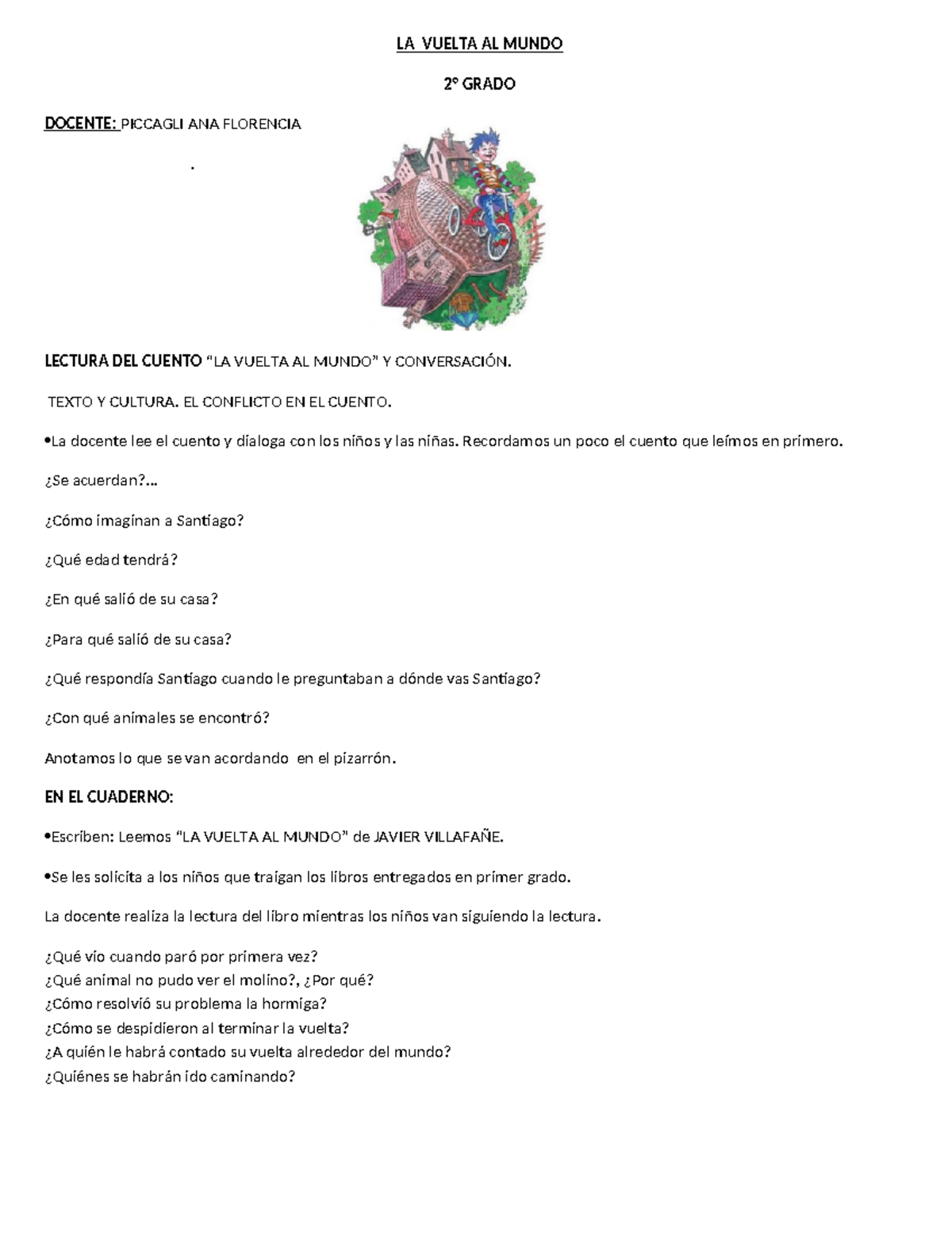 Anexo: Actividades para Trabajar el Cuento "La Vuelta al Mundo" - 2 ...