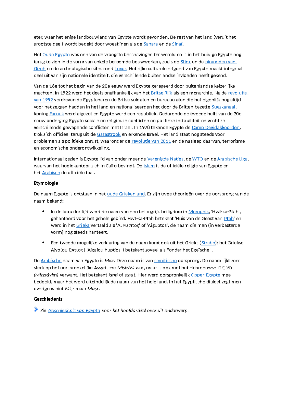 Geschiedenis van Egypte: Van Oude Beschaving tot Huidige Uitdagingen ...