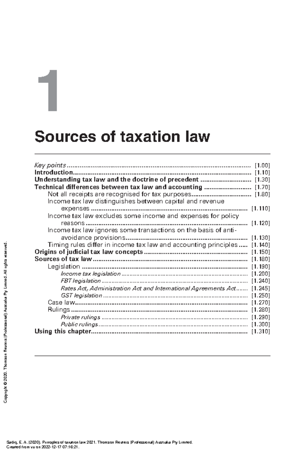 Chapter 01 - 1 Sources of taxation law Key points - Studocu