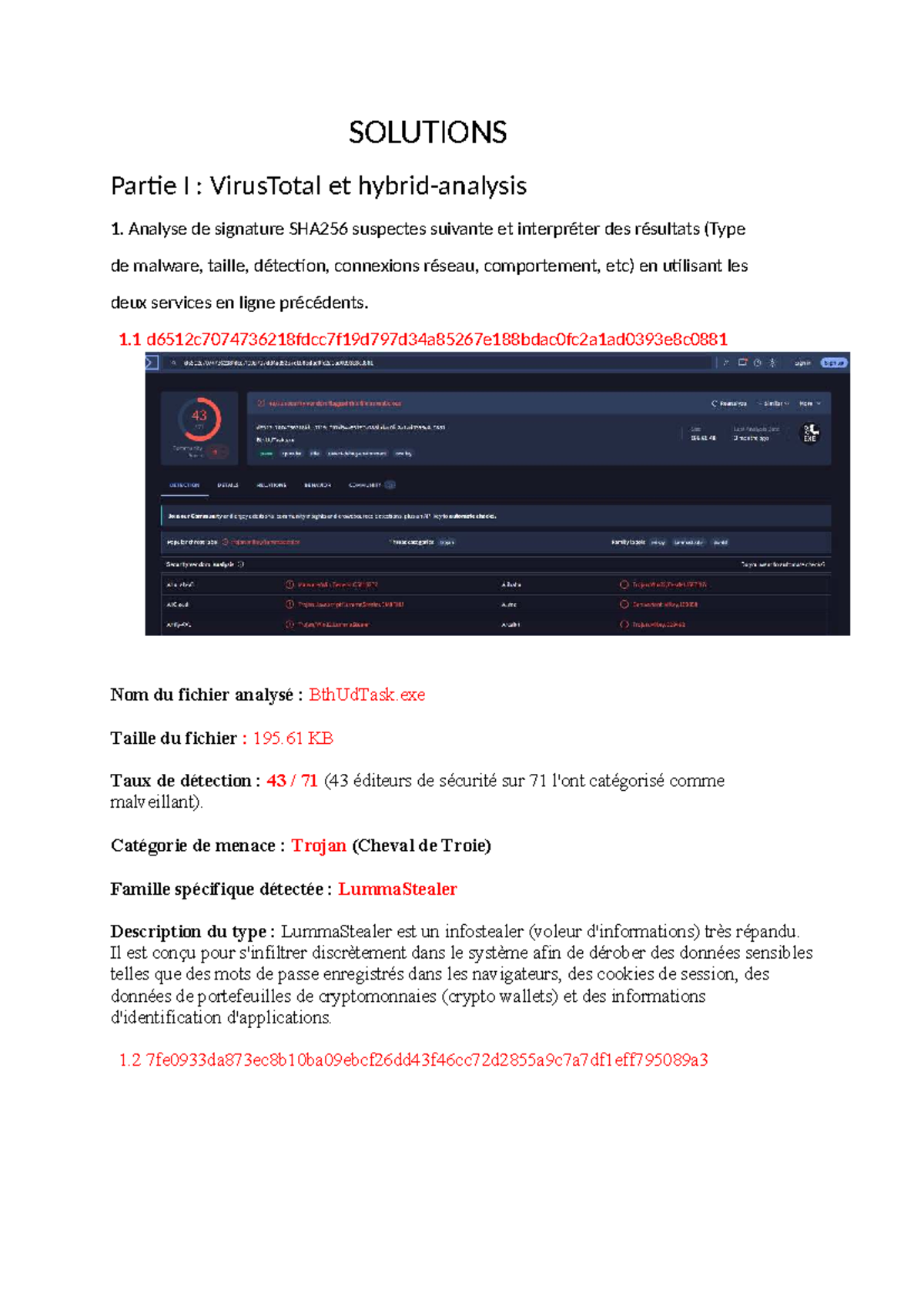 TP7 Stanislas : Analyse de Malware avec VirusTotal et PEStudio - Studocu
