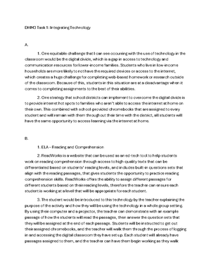 DGM2 Task 1 Differentiating Instruction - DGM2 Task 1: Differentiating Instruction A. Video 3 ...