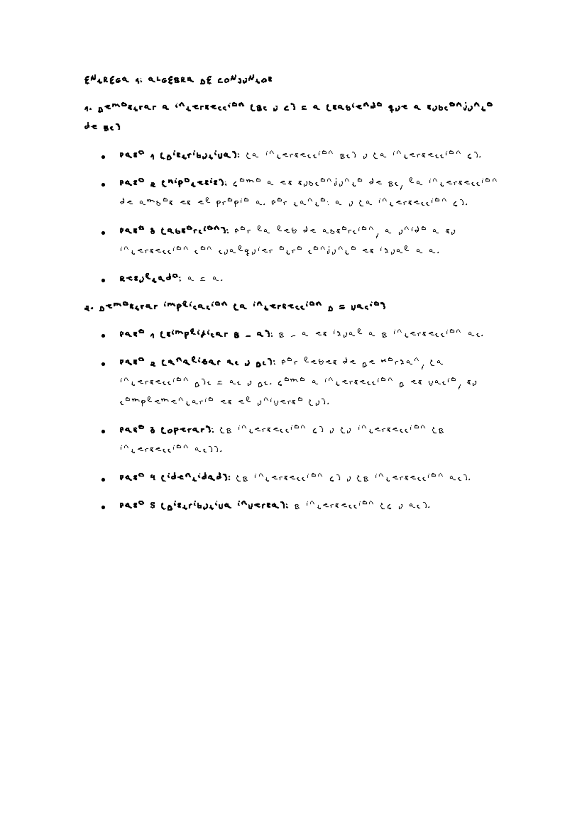 ENTREGA 1: DEMOSTRACIONES DE ÁLGEBRA DE CONJUNTOS - Studocu