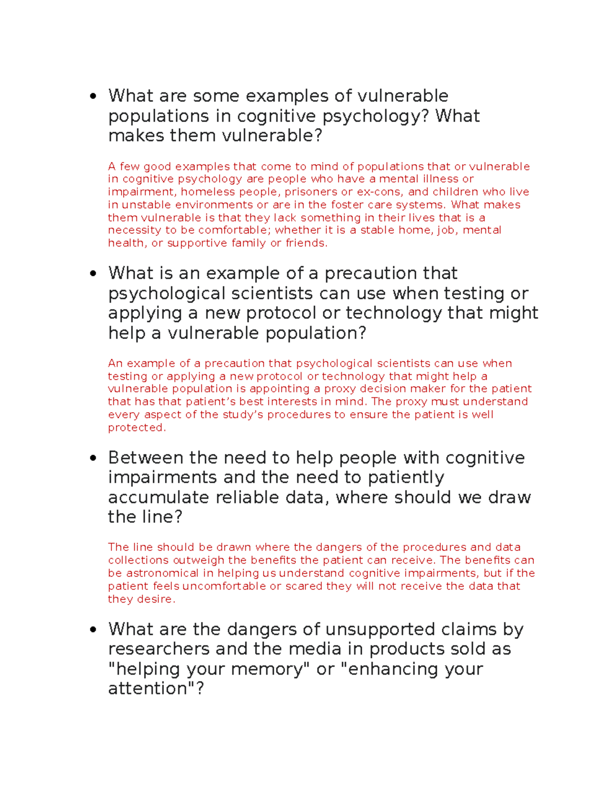 Psy 375 7-1 discussion - What are some examples of vulnerable ...