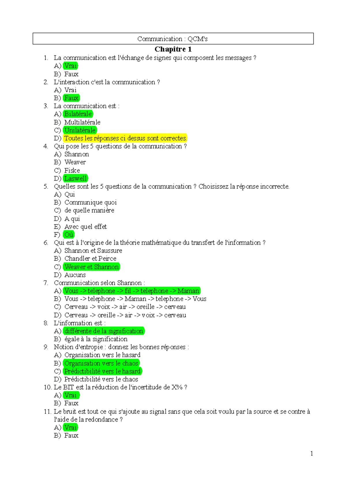 Annales Corrections QCM L1 2021-22 Session 1 PSY SOC - CARLONE SESSION 1 ANNEE : 2021/ SEMESTRE ...