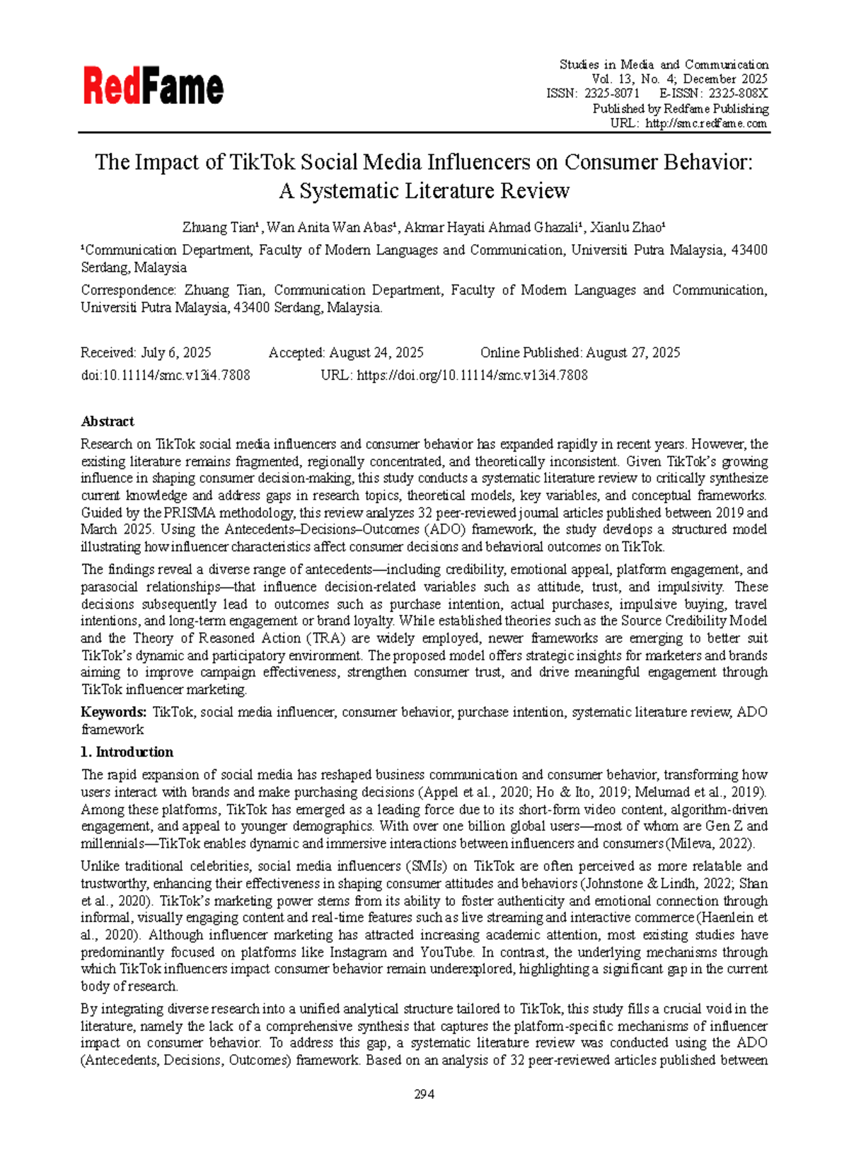 The Impact of TikTok Influencers on Consumer Behavior: A Systematic ...