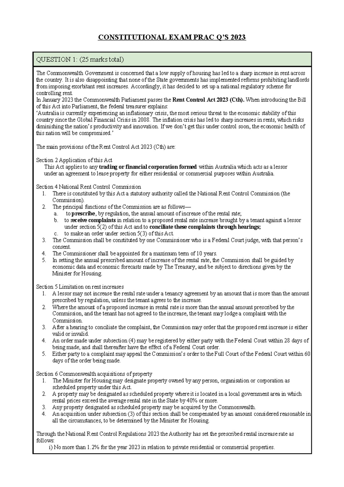 Constitutional Exam Practice Questions 2023: Key Issues and Analysis ...