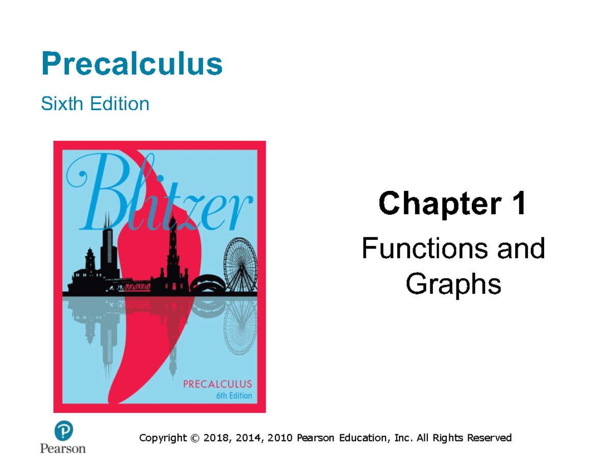 Precalculus (MATH101) Chapter 1: Functions, Domain, Range & Intercepts - Studocu