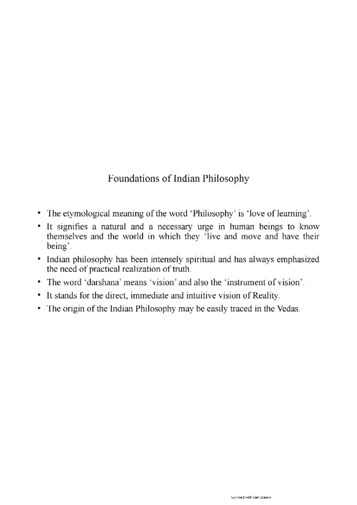 Foundations of Indian Philosophy: Key Concepts and Schools - Studocu