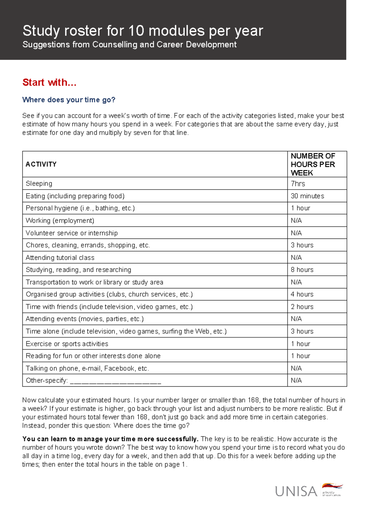 20210331 Study Roster for 10 modules per year - Suggestions from ...