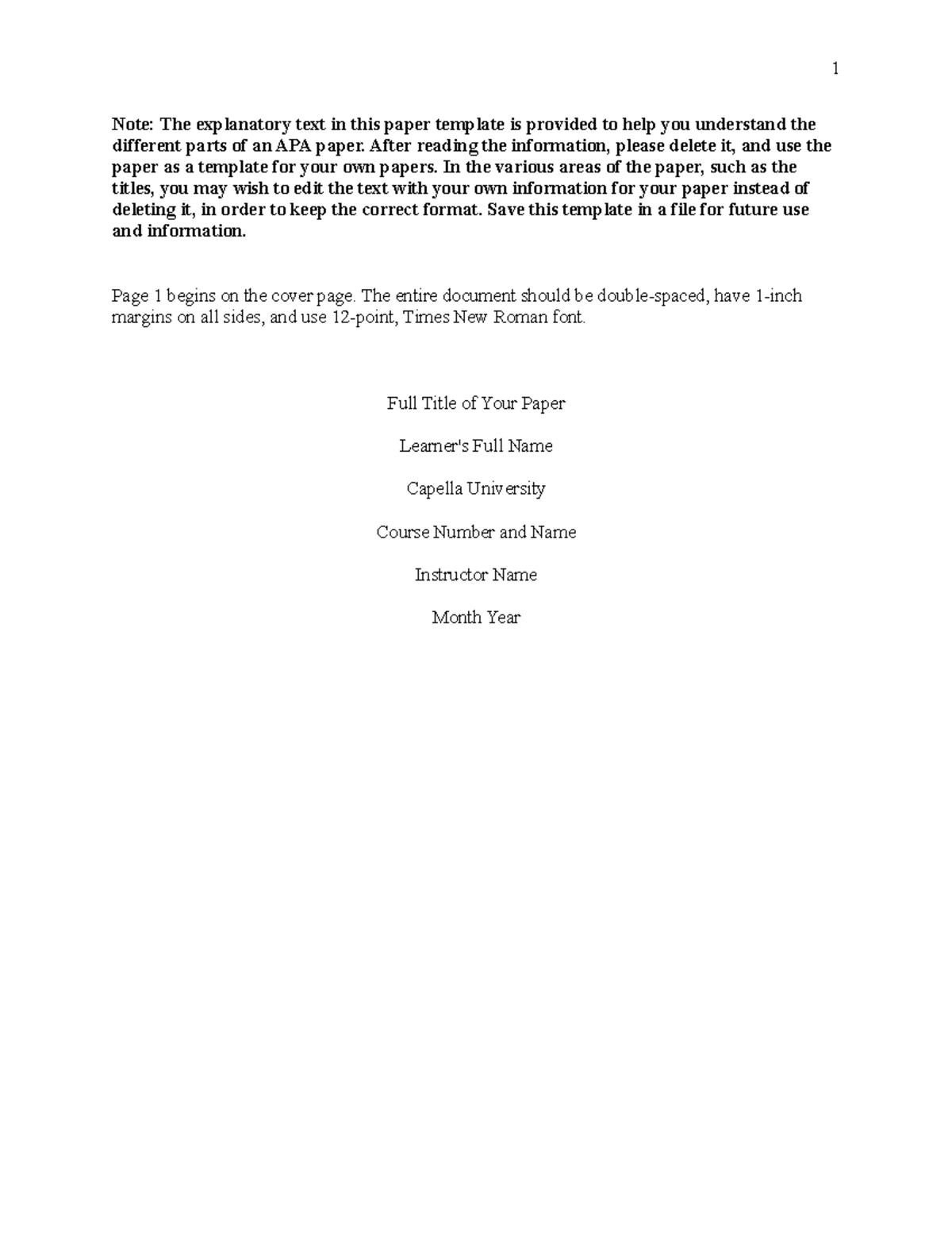 APA Paper Template Guidance for Students - Studocu