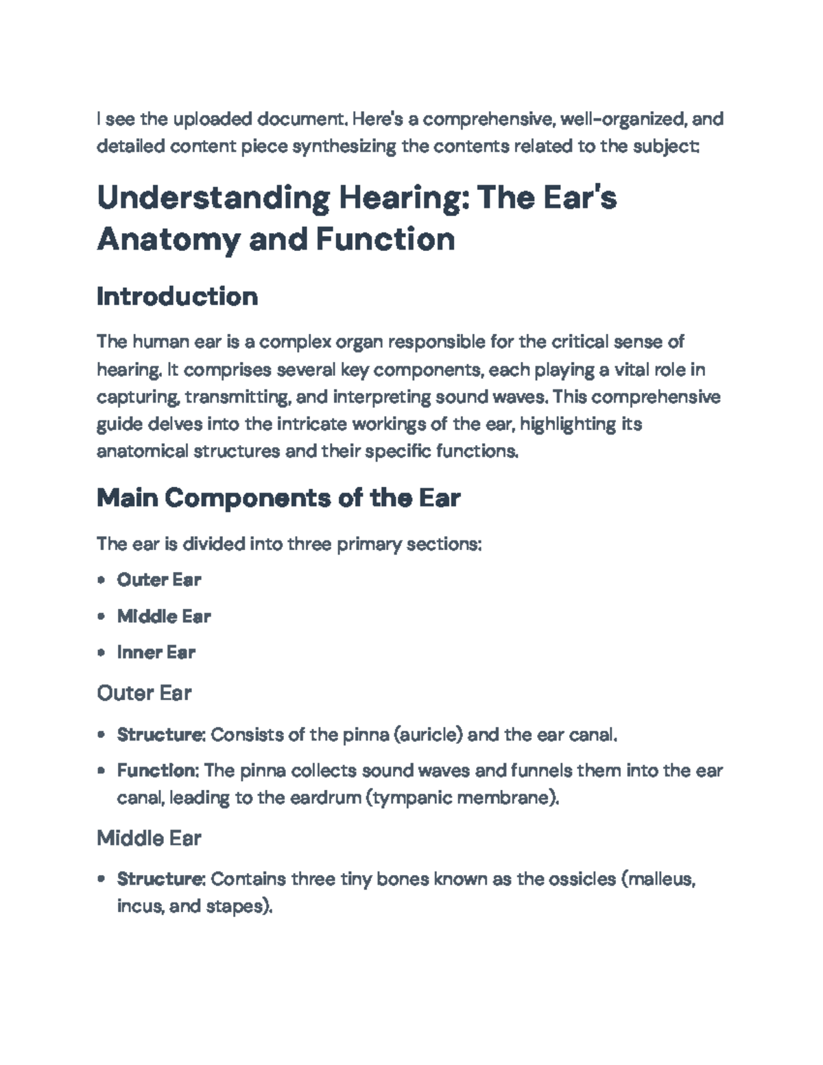 Understanding Hearing: Anatomy and Functions of the Human Ear - I see ...