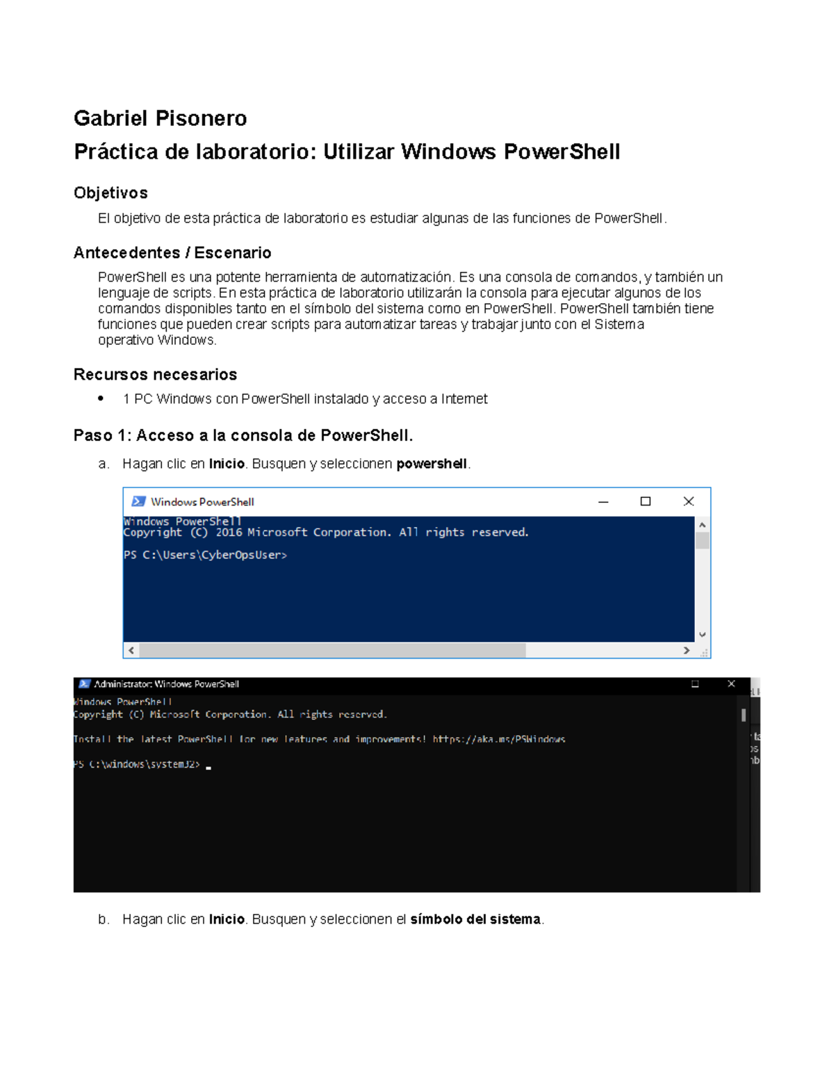Utilizar Windows Power Shell - Gabriel Pisonero Práctica de laboratorio: Utilizar Windows ...