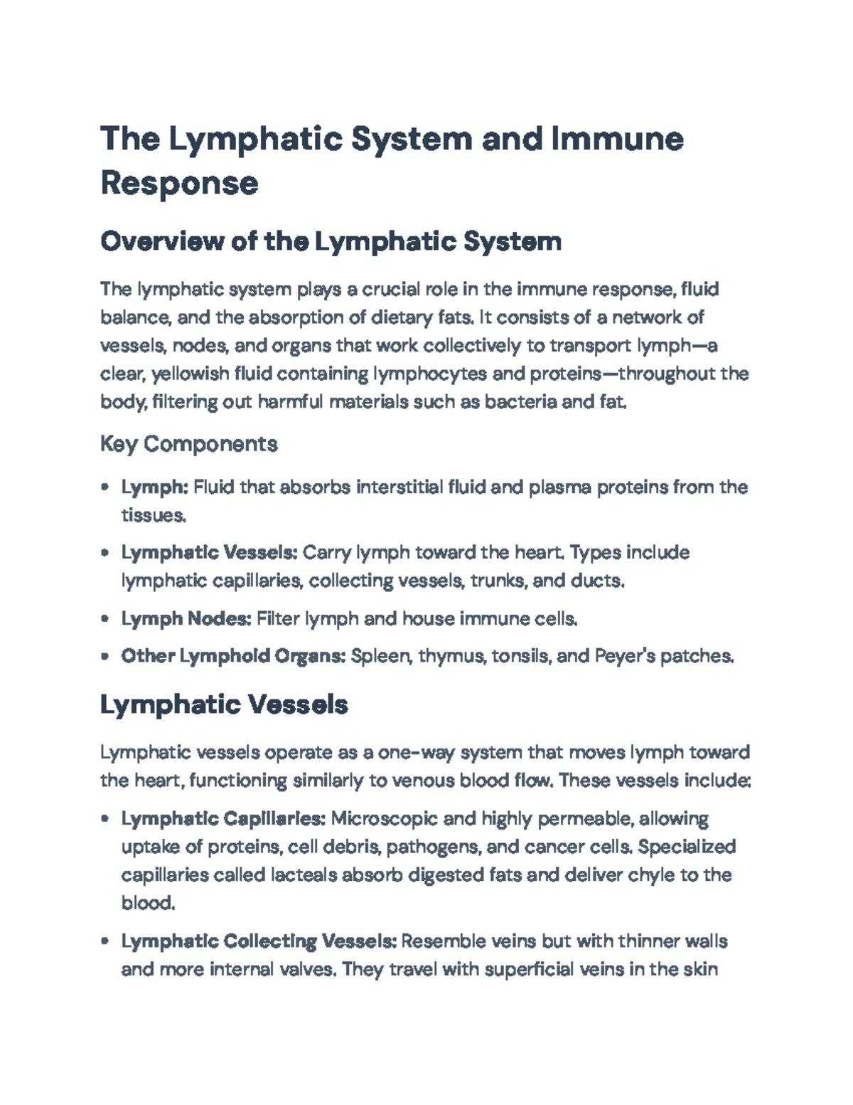 Lymphatic System & Immune Response Overview: Key Components & Functions ...