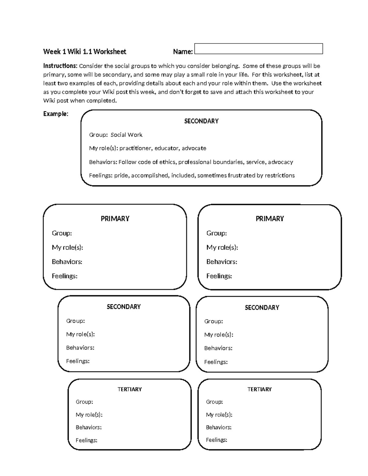 SOCY 120 Week 1 Wiki Worksheet: Social Group Analysis - Studocu