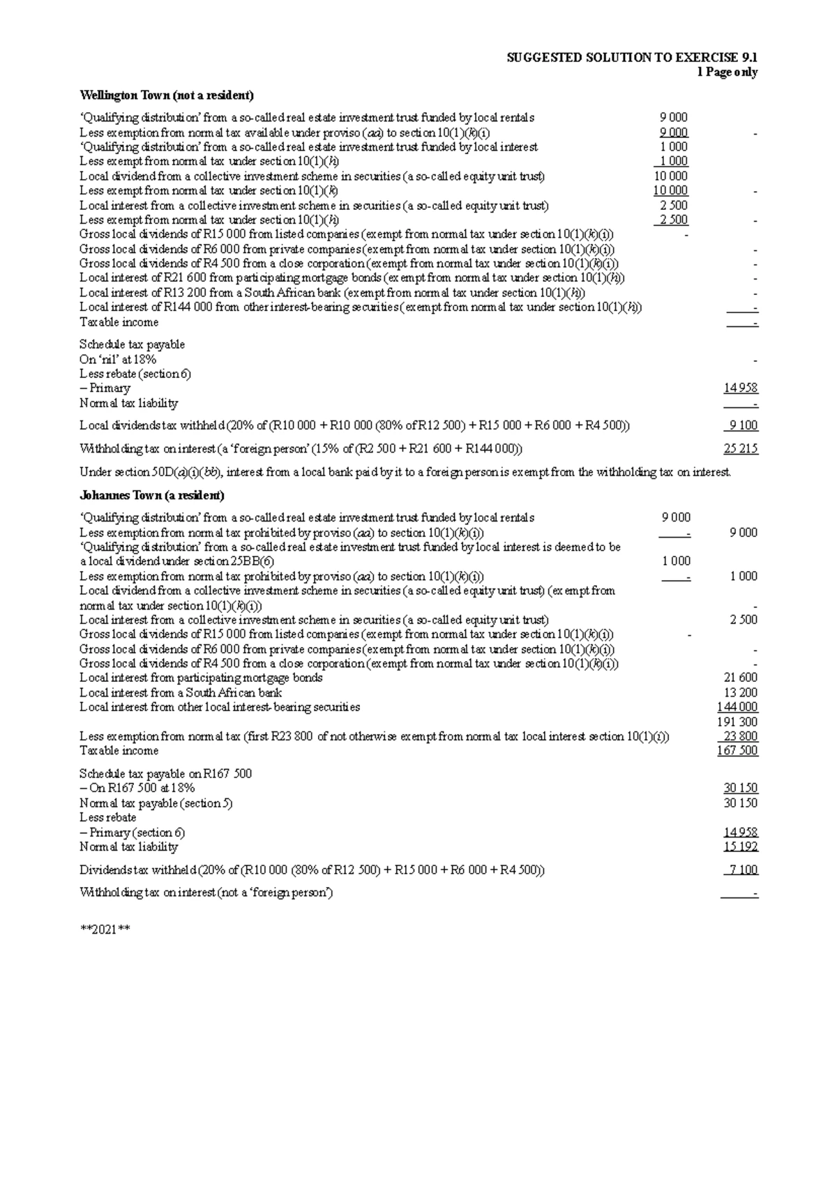 Sol01 of 2021 - Solutions to graded questions on SA income tax - Page 1 ...