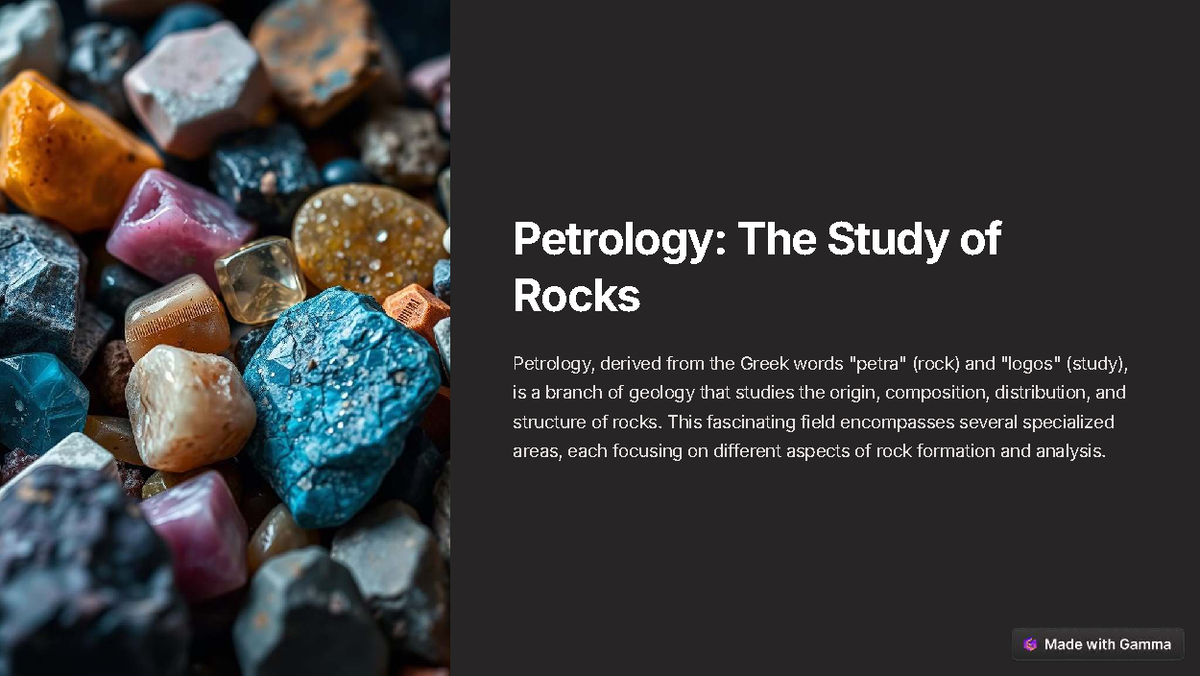Petrology 101: Comprehensive Overview of Rocks and Their Origins - Studocu