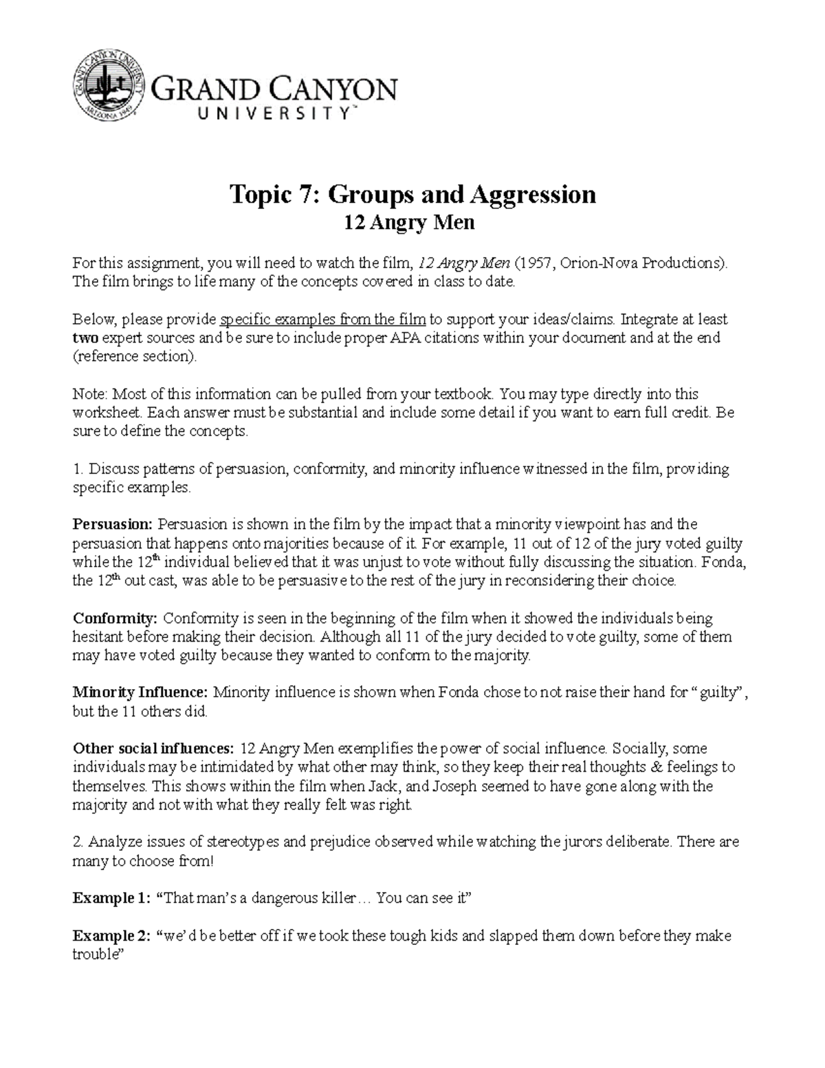 Analyzing Groupthink in _12 Angry Men_: A Study in Social Psychology ...