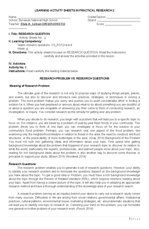 PR2 Research Template 1-5 - Chapter 1 THE PROBLEM AND ITS BACKGROUND 1 ...
