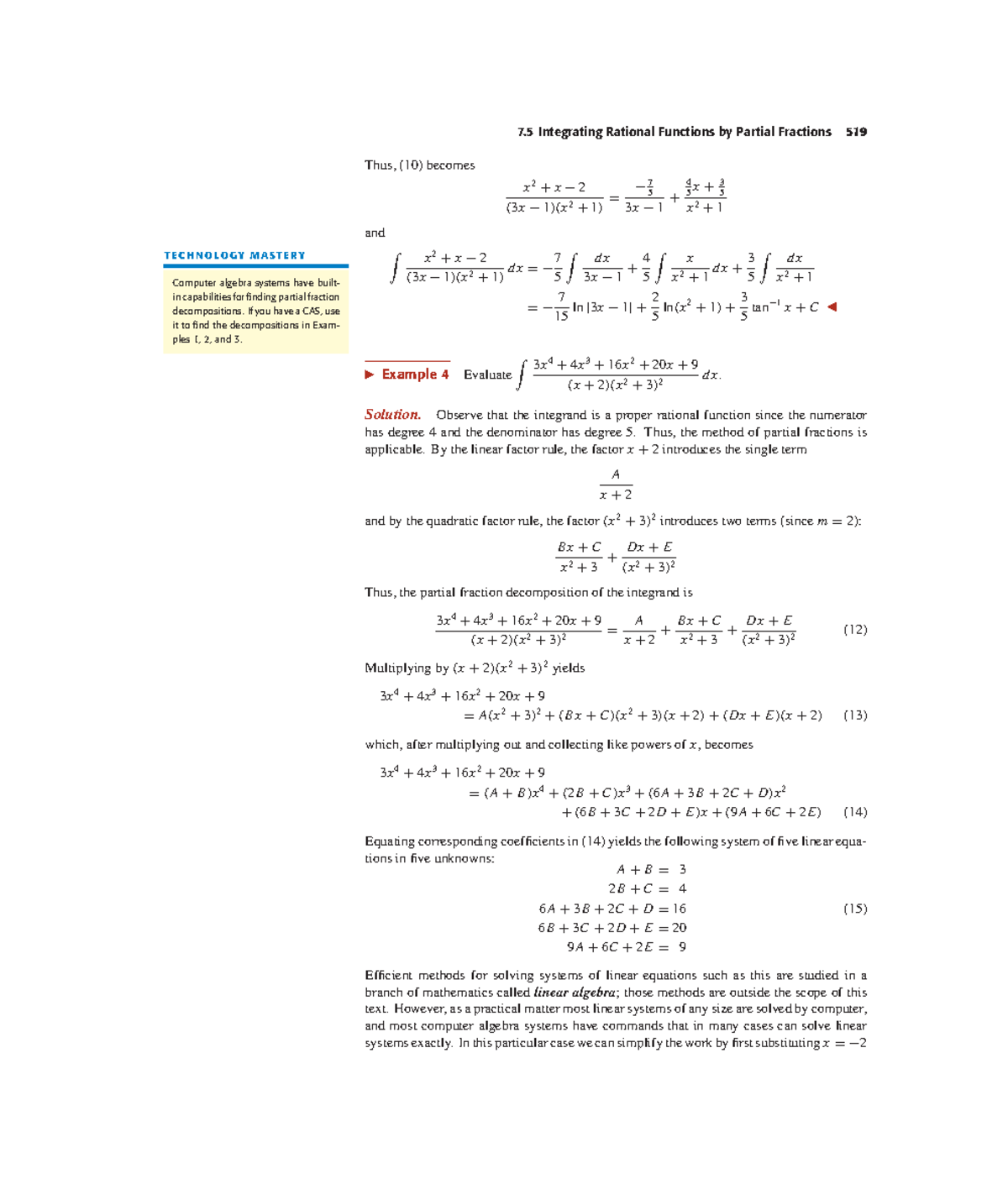 Calculus Anton: Integrating Rational Functions & Partial Fractions ...